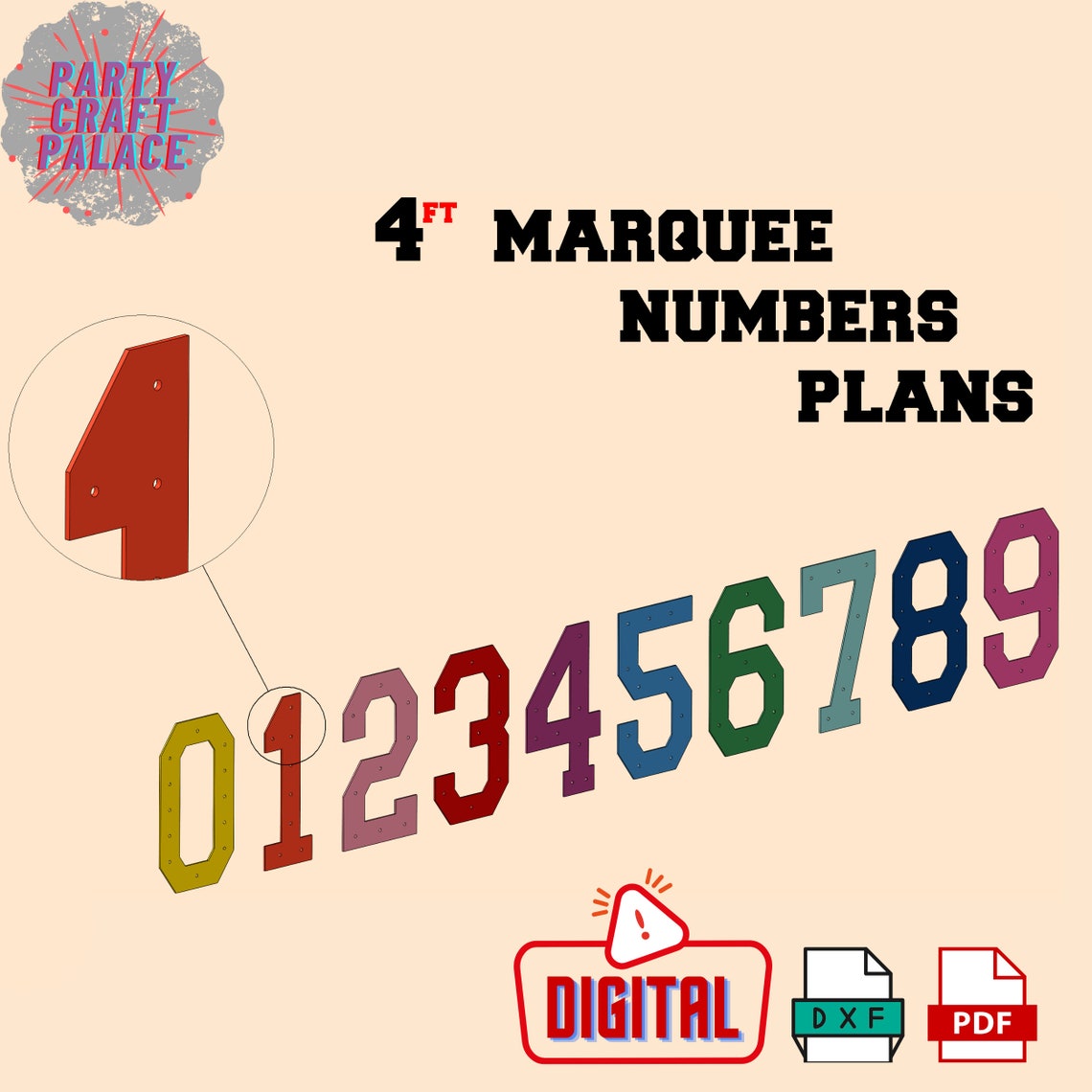 Marquee Number Cut Files: Digital CNC Templates (instant Download) - Etsy