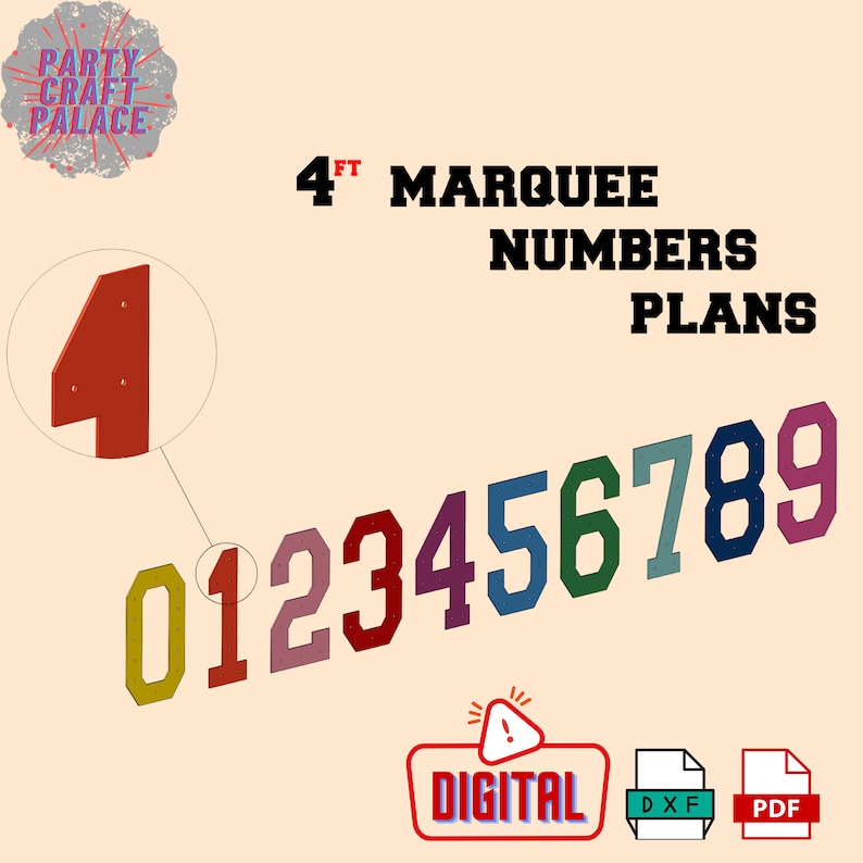 Marquee Number Cut Files: Digital CNC Templates (instant Download) - Etsy
