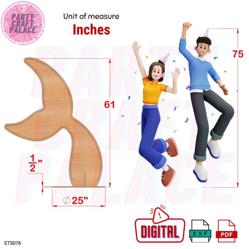 Mermaid Tail Decor Plans - CNC Router DXF for Wedding & Birthday, DIY ...