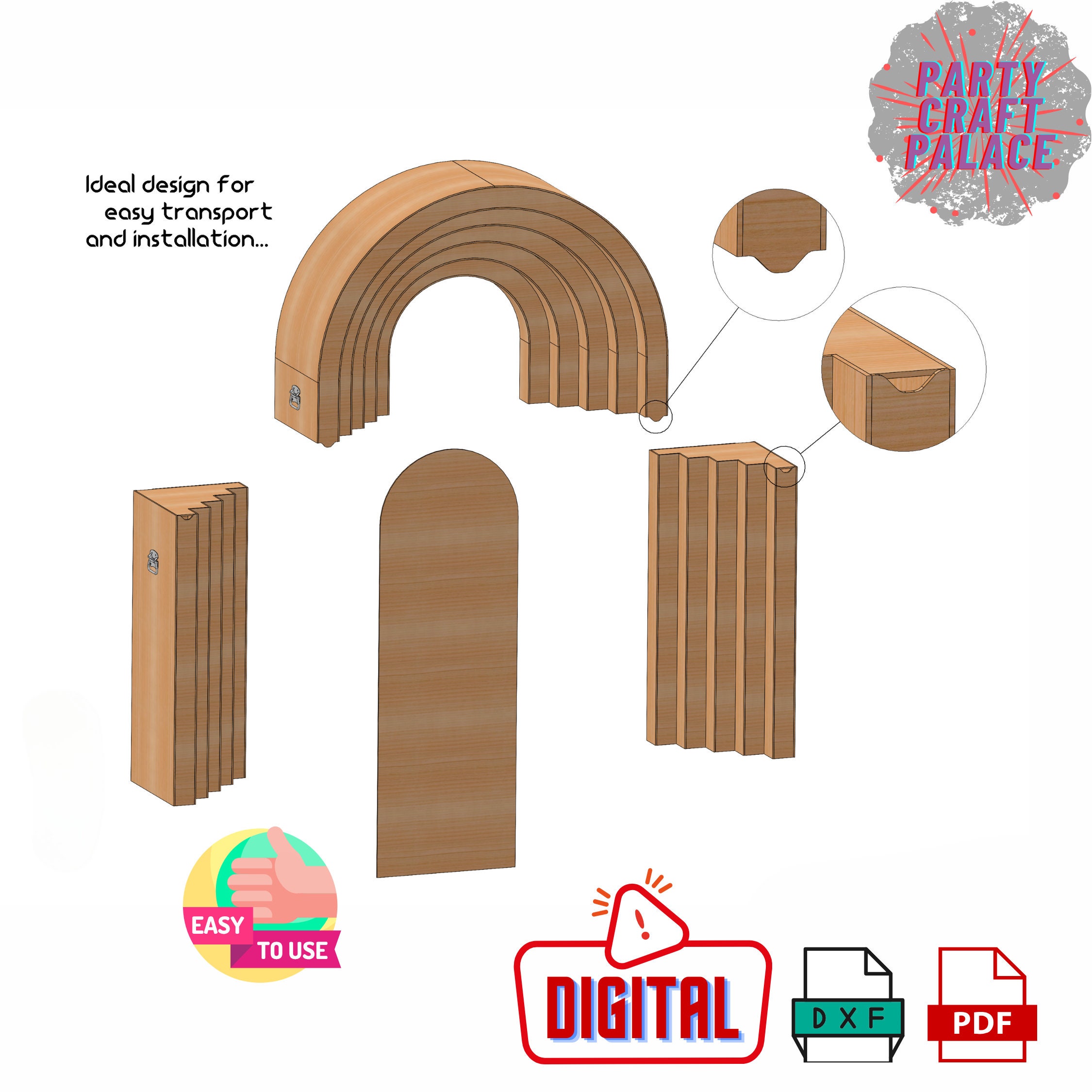 3D Round-top DIY Wedding & Birthday Party Decor Plans - CNC Router DXF ...