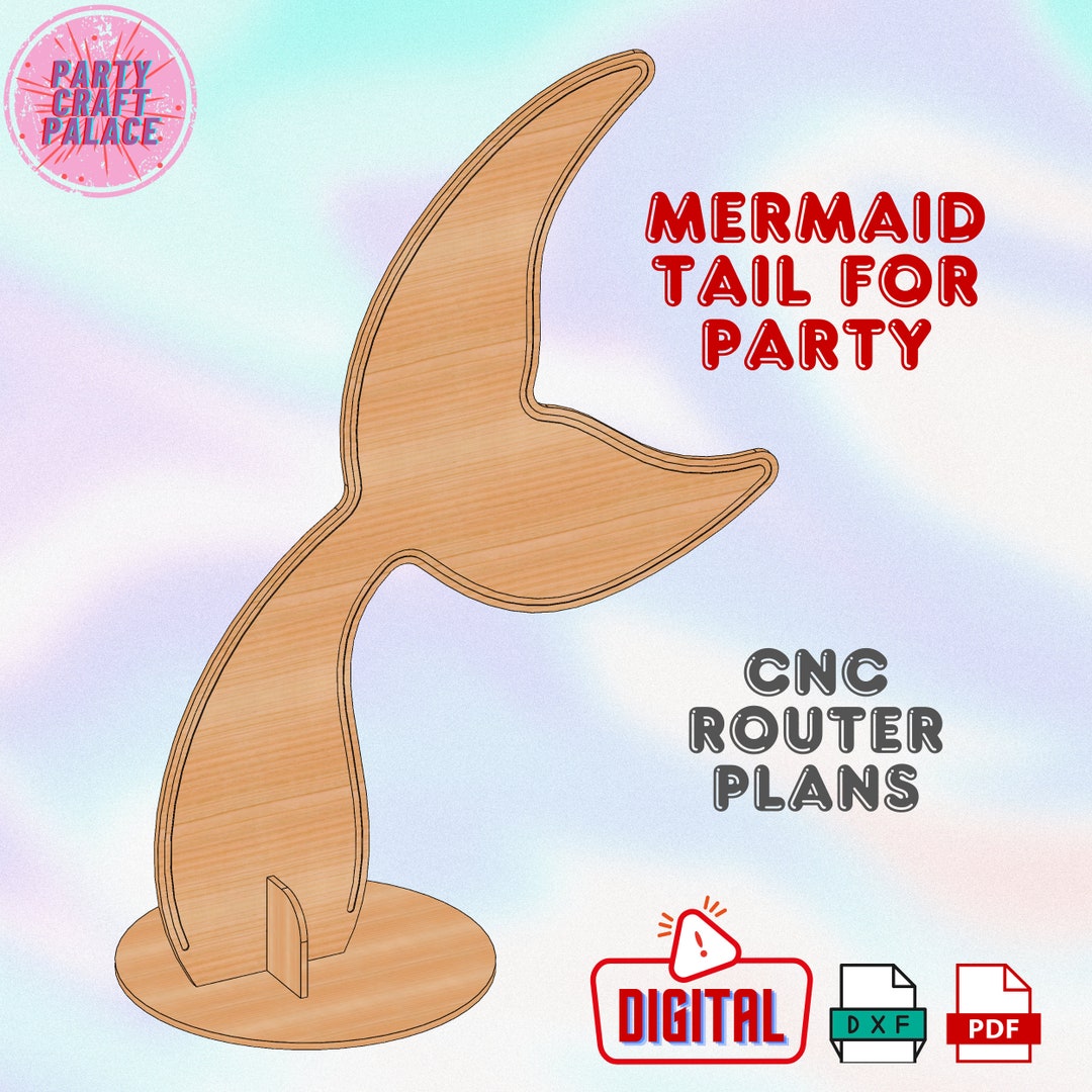 Mermaid Tail Decor Plans - CNC Router DXF for Wedding & Birthday, DIY ...