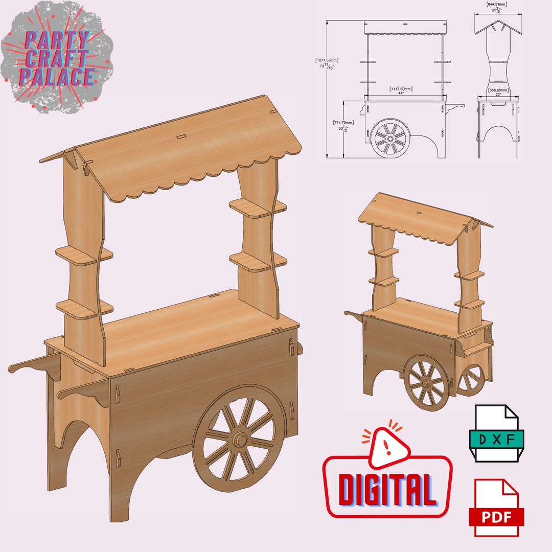 DIY Party Candy Cart Plans, Event Decor (DXF & PDF Files) - Etsy