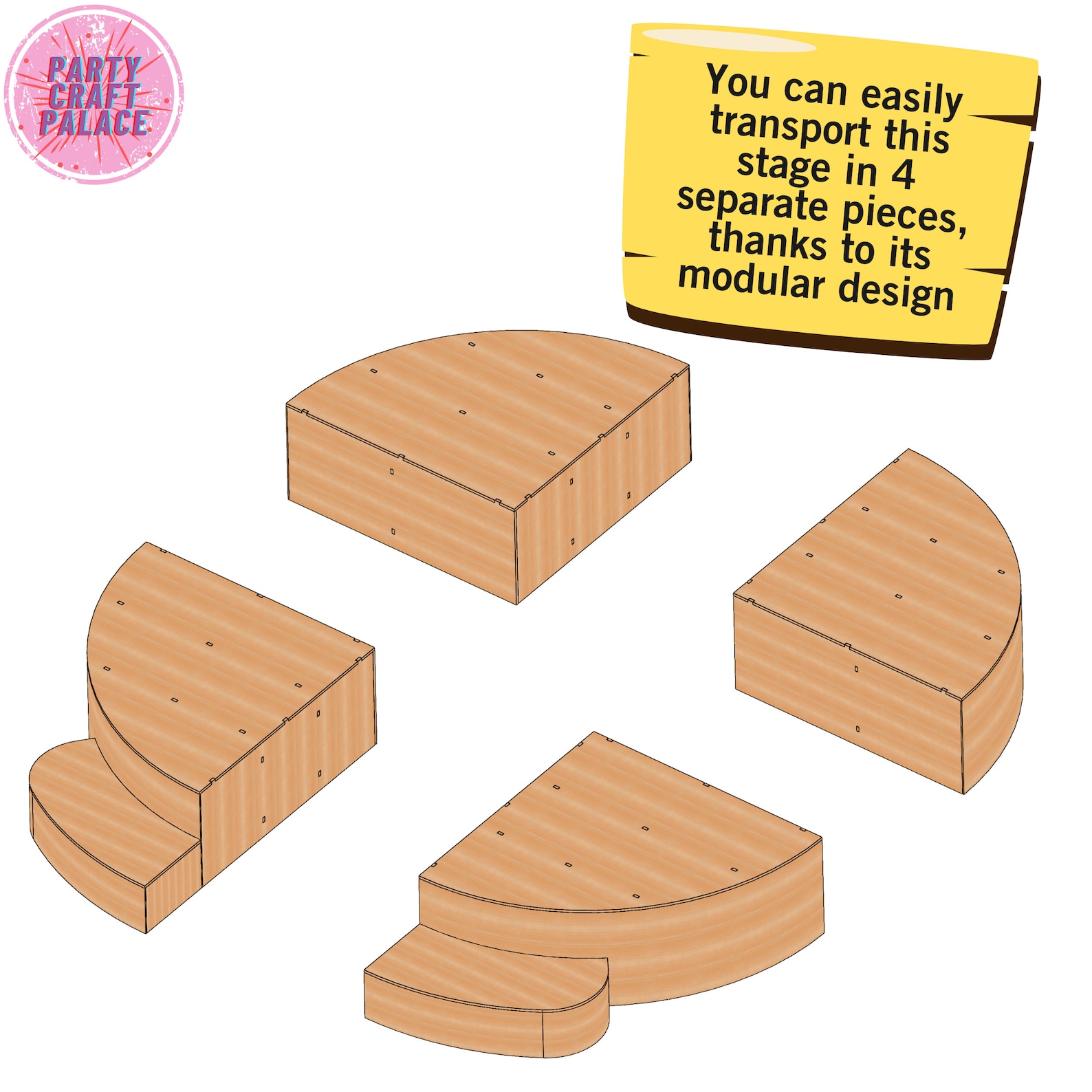 Round Portable Stage Plans: DIY Plywood Design for Parties - Etsy