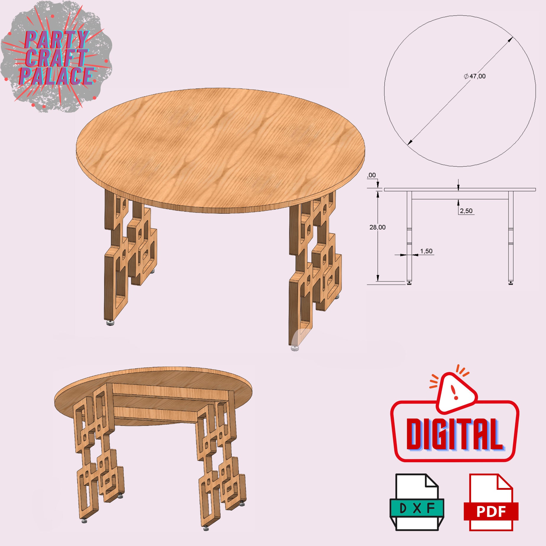 Serpentine Table Set - Unique DIY Banquet and Wedding Furniture - Etsy