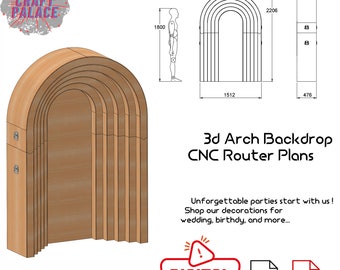 3D Arch DIY Wedding & Birthday Party Decor Plans - CNC Router DXF Files ...