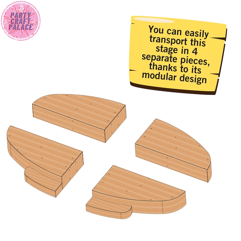 Elliptical-shaped Portable Stage CNC Router Plans | DIY Plywood Stage ...