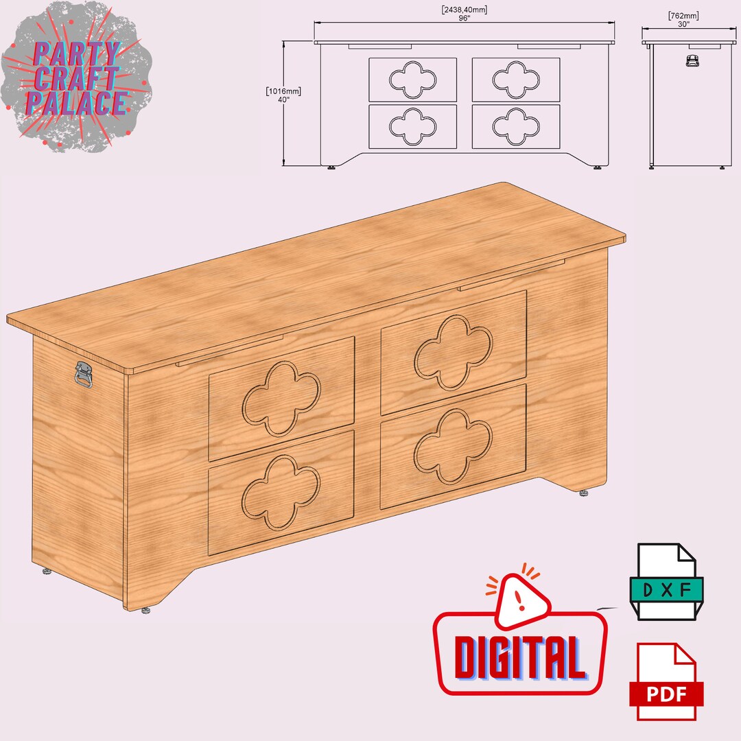 Foldable Party Bar Table With Exquisite CNC Router DXF Plans! Elevate ...
