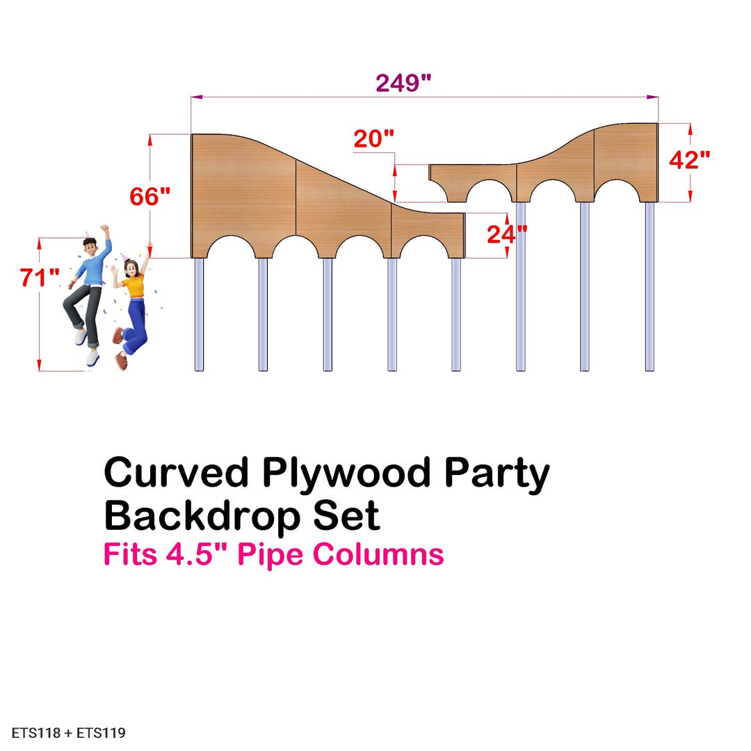 Curved Party Backdrop Set - Plywood Panels for Event Photo Walls - Etsy