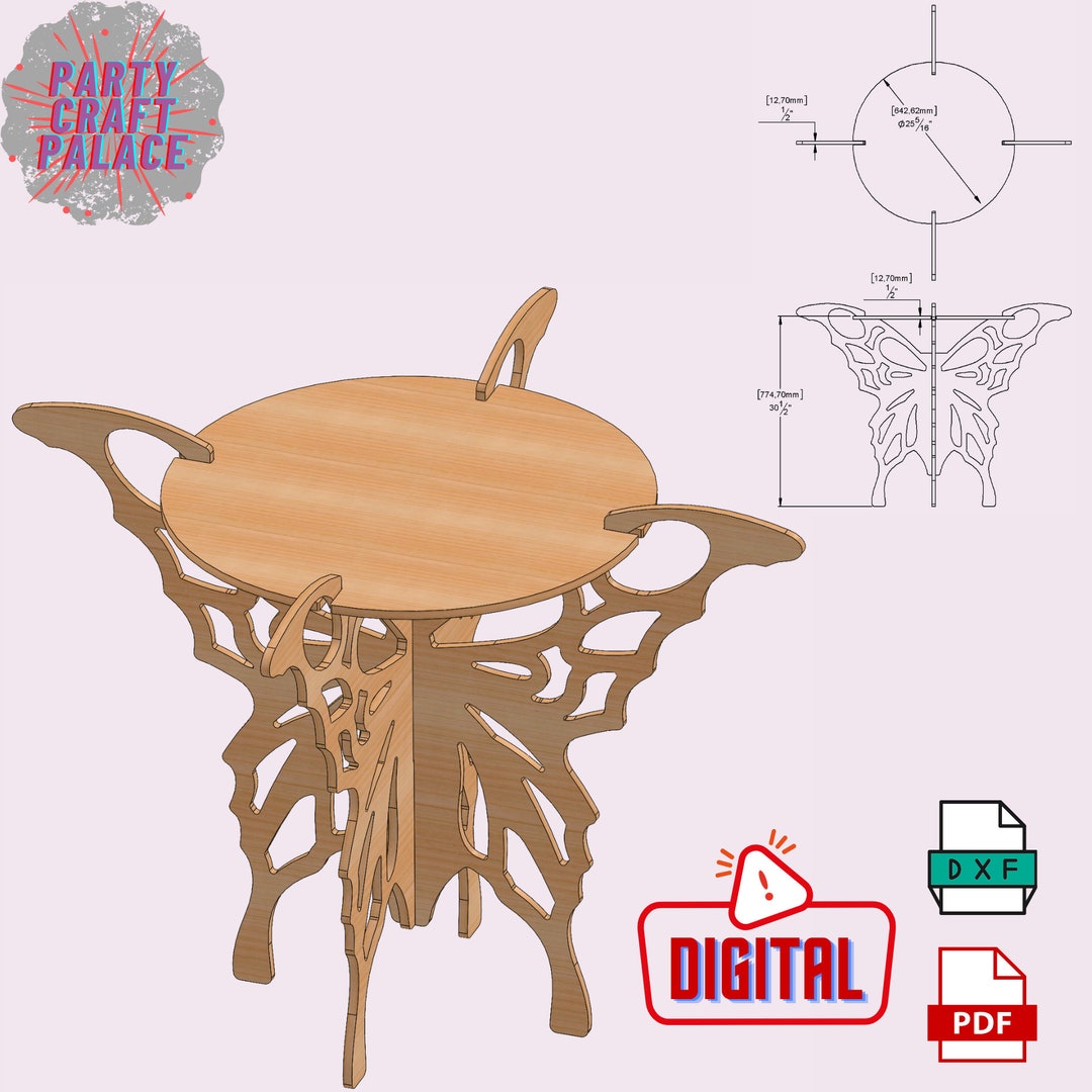 Round Portable Party Table With Butterfly Pattern Leg, Party Furniture ...