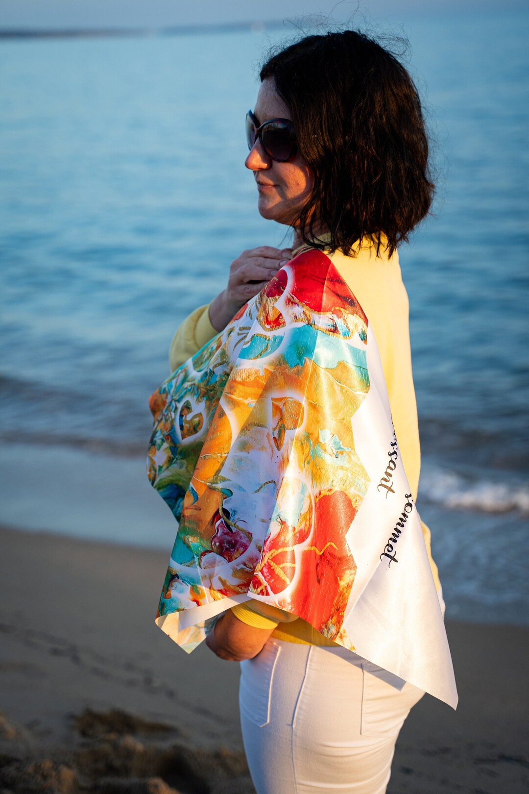 Large 60s Mod Head Scarf, Designer Ponytail Scarf, Oversized Handbag ...