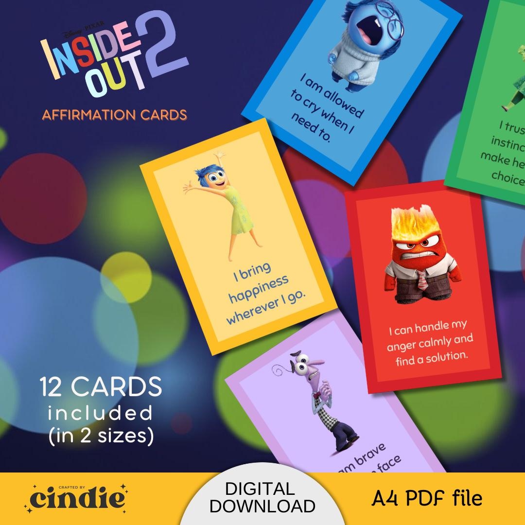 Inside Out 2 Printable Positive Emotion Digital Affirmation Cards - Etsy