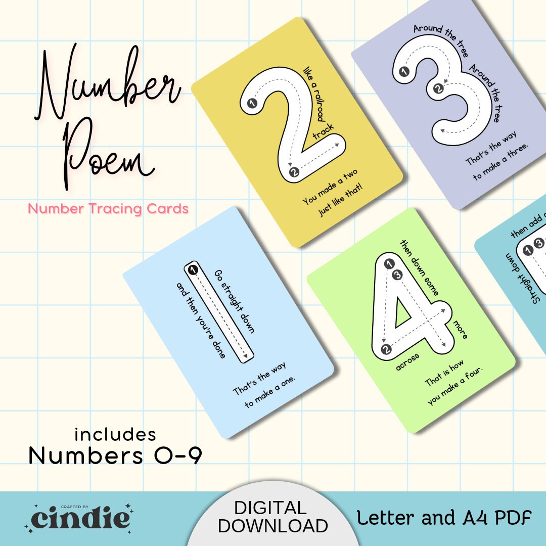 Math Number Tracing Cards for Kids: Fun Learning & Handwriting Practice ...