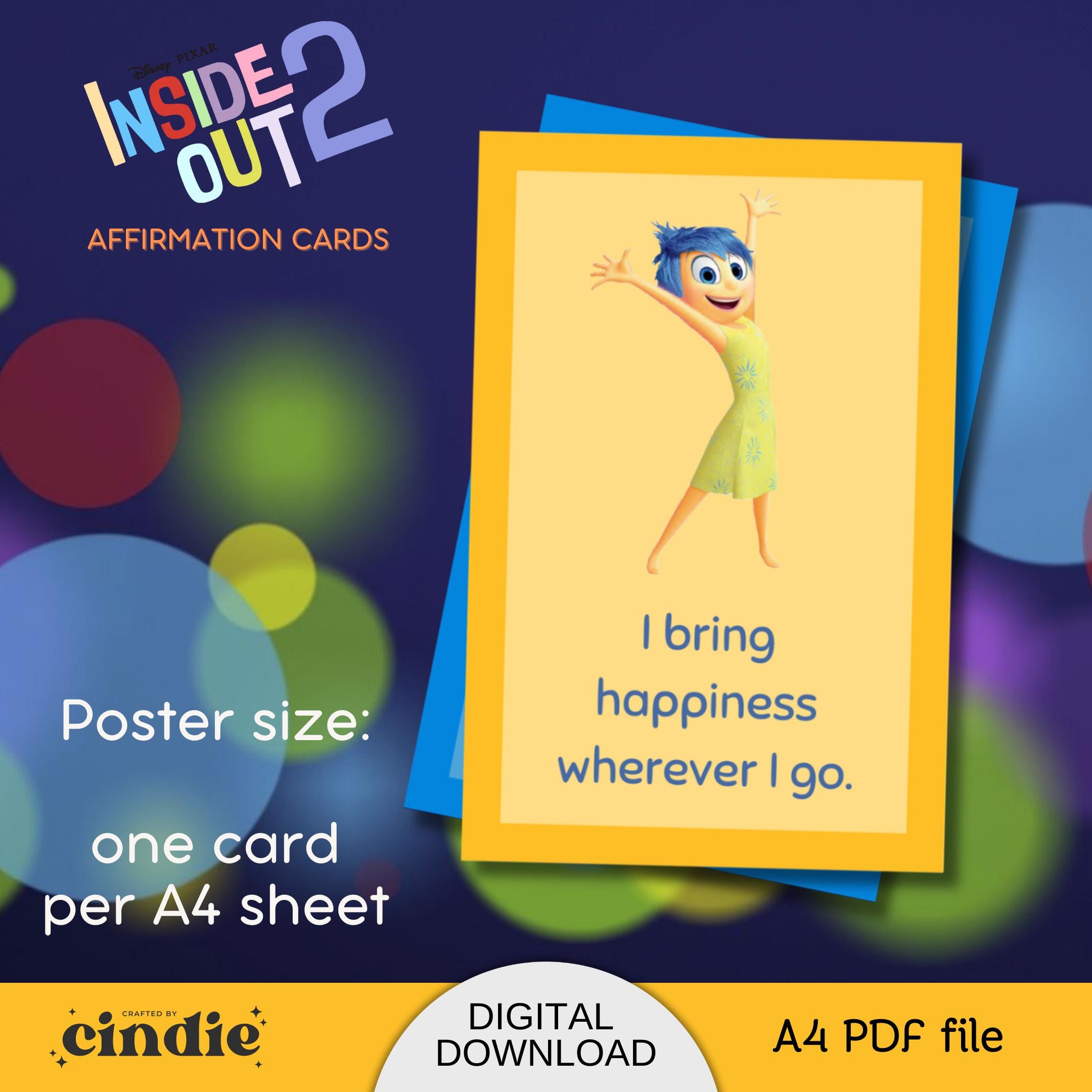 Inside Out 2 Printable Positive Emotion Digital Affirmation Cards - Etsy