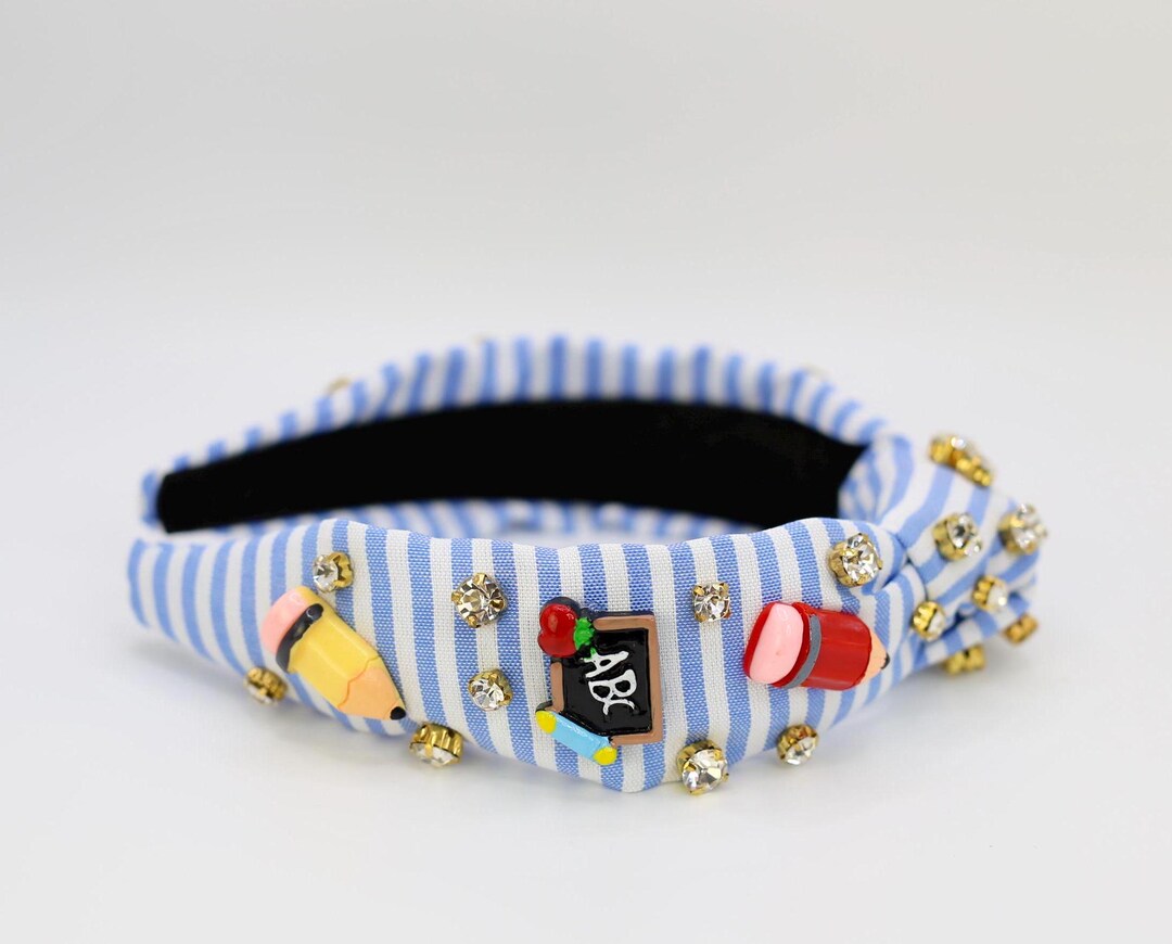 Back to School Headband for Girls, Embellished Knotted Headbands ...