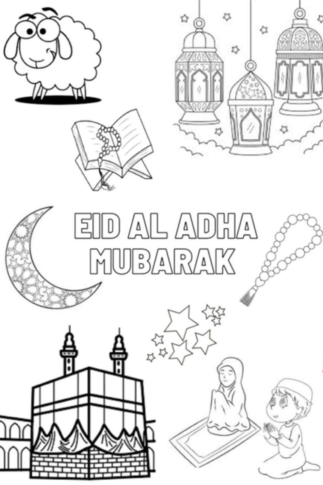 Eid Al Adha Colouring Sheet for Kids - Etsy