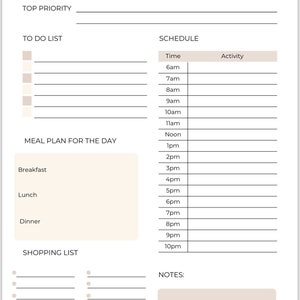Digital Daily Planner- Editable - Etsy