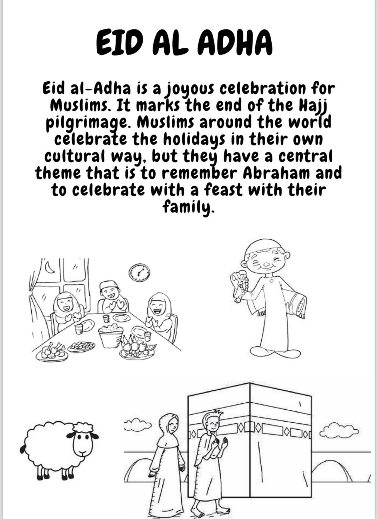 Eid Al Adha Colouring Sheet for Kids - Etsy UK