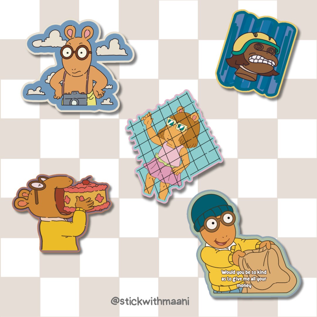 Arthur Stickers Funny, Cute, Arthur Memes, Laptop Stickers, DW - Etsy