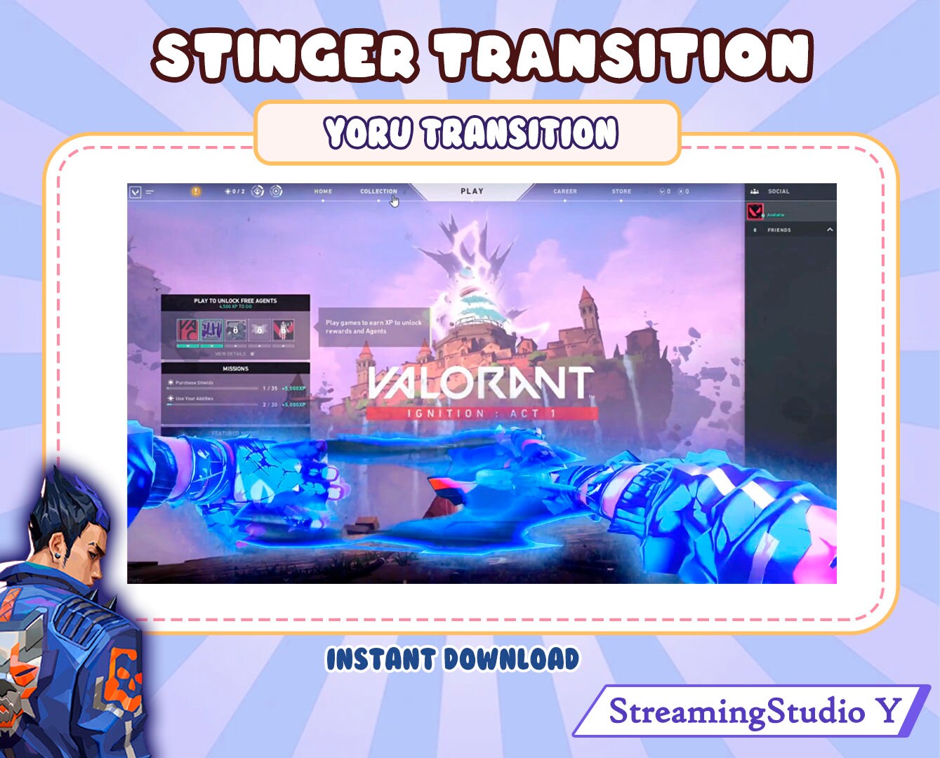 VALORANT Yoru Transition / Ultimate Stinger Transition Yoru Streaming ...