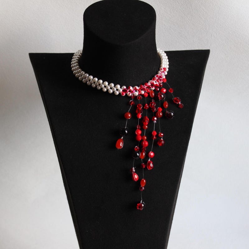 Blood Pearl Necklace - Etsy