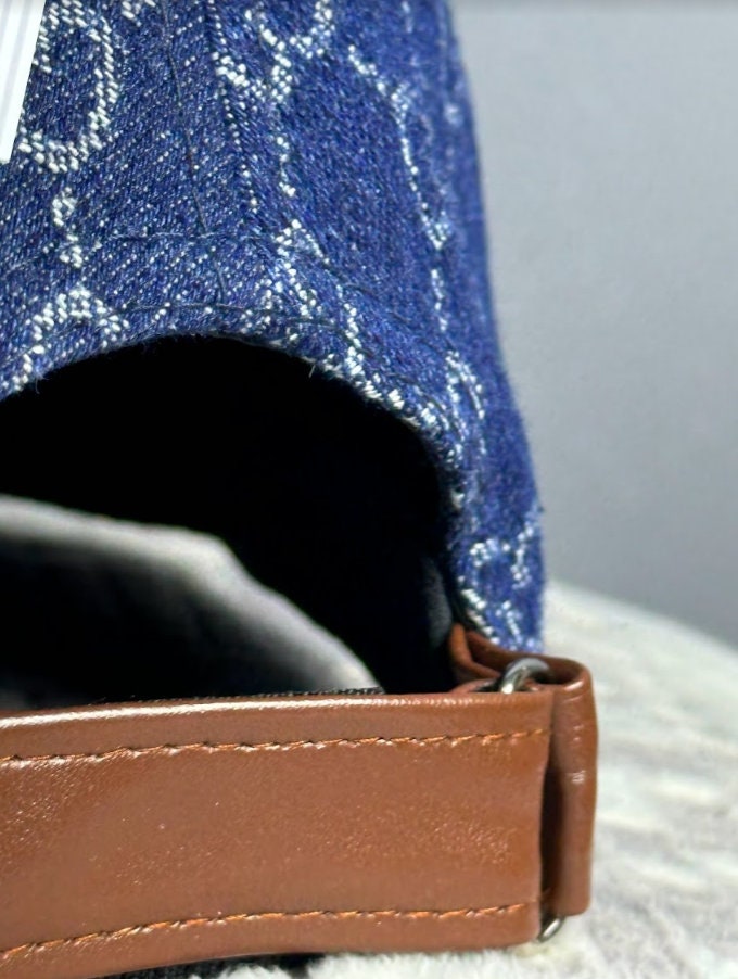 Rare Iconic Gucci Blue GG Logo Cap Men's Hat Leather Baseball Cap - Etsy