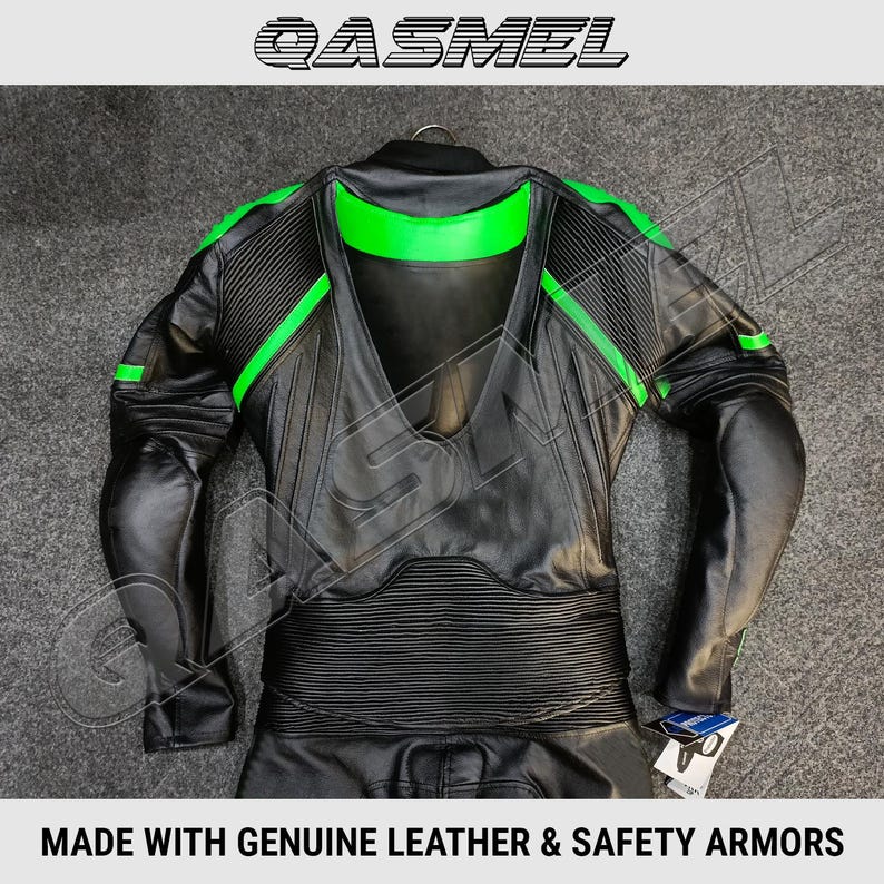 Custom Kawasaki Ninja Motorcycle, Fluorescent Green Cowhide & Kangaroo ...