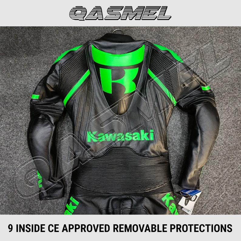 Kawasaki Ninja Motorbike, Motorcycle, Fluorescent Green Cowhide ...