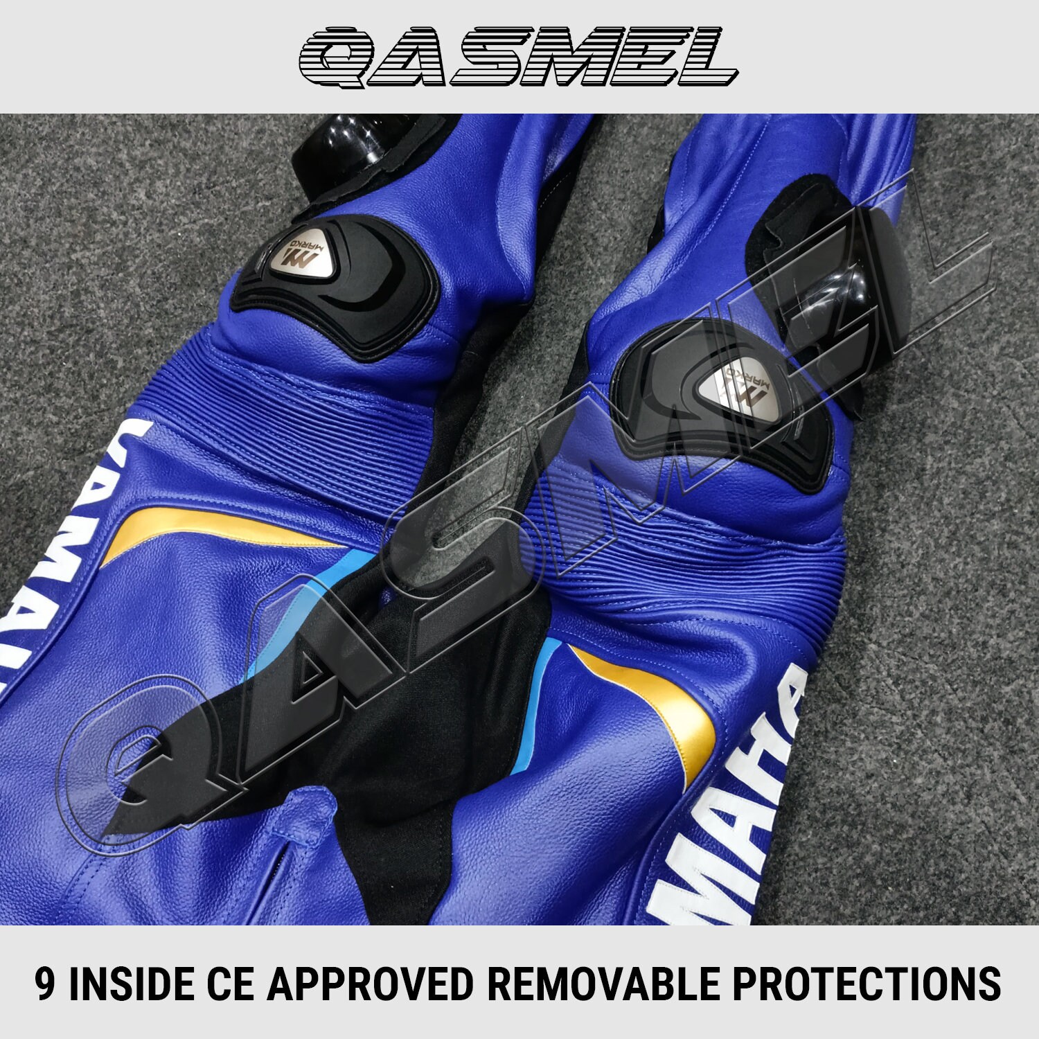 Yamaha R1 Motorbike, Motorcycle, Blue and Golden Cowhide & Kangaroo ...