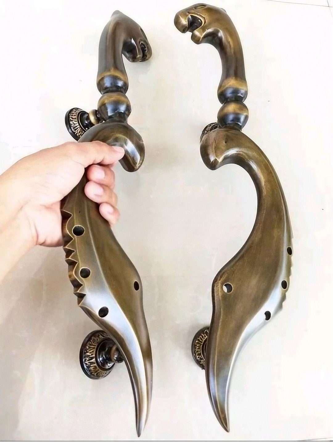 Antique Sickle Sword Pull Door Handle - 50cm Aluminum Decorative ...