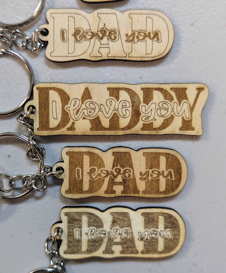 Handmade Engraved Wood Keychains for Mom, Dad, Grandma, Grandpa, - Etsy