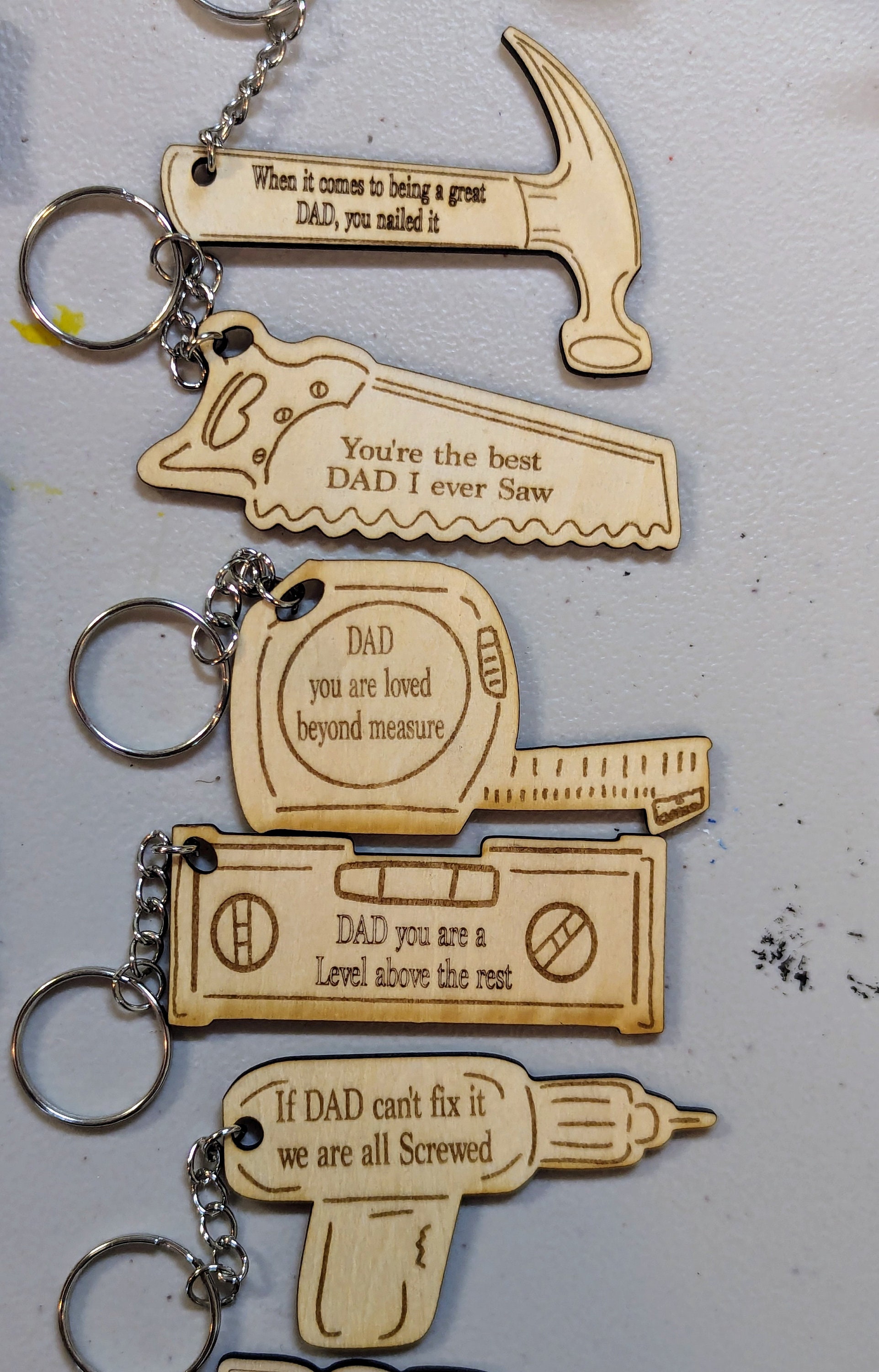 Handmade Engraved Wood Keychains for Mom, Dad, Grandma, Grandpa, - Etsy