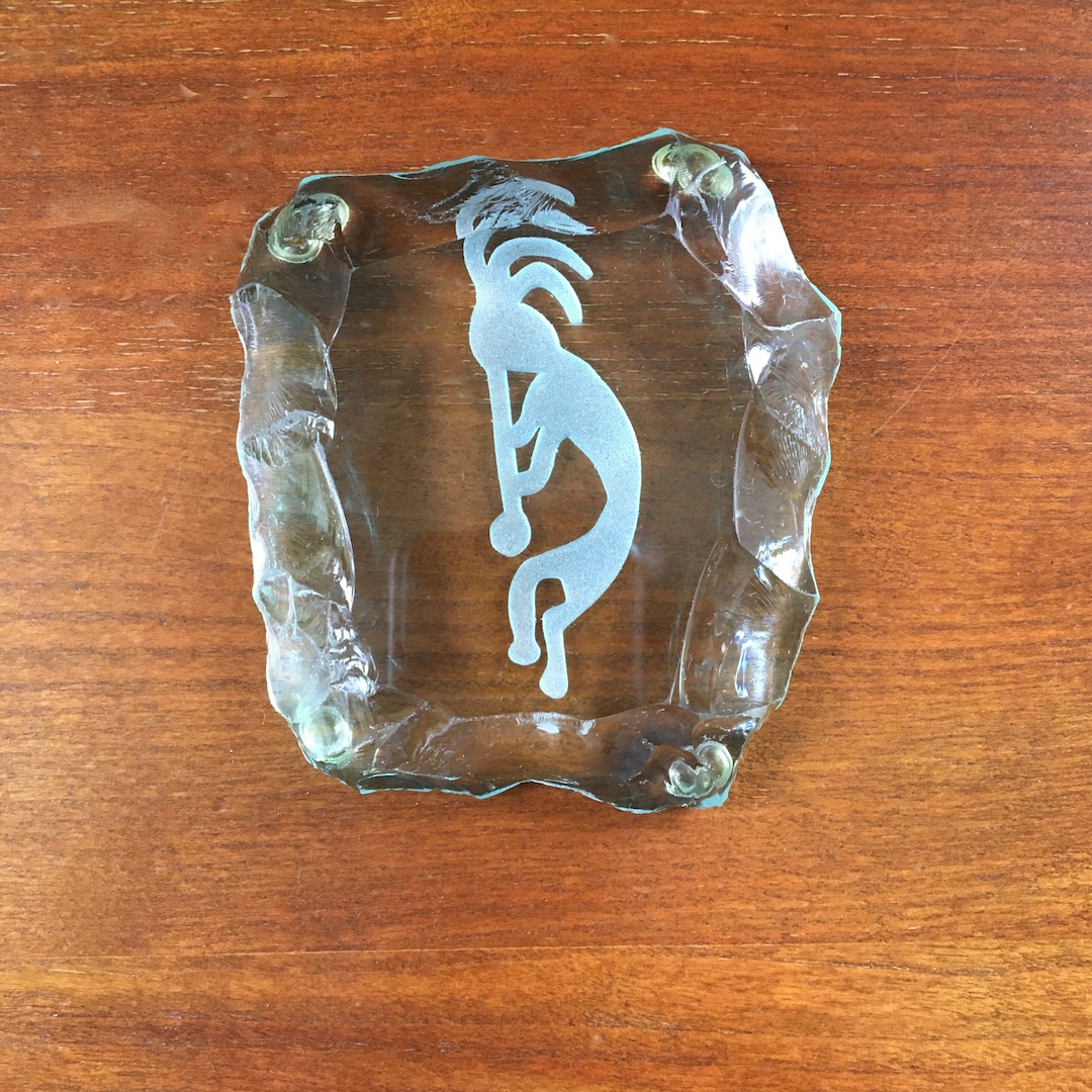 Indigenous Dancing Figure Etched Glass Paperweight - Etsy