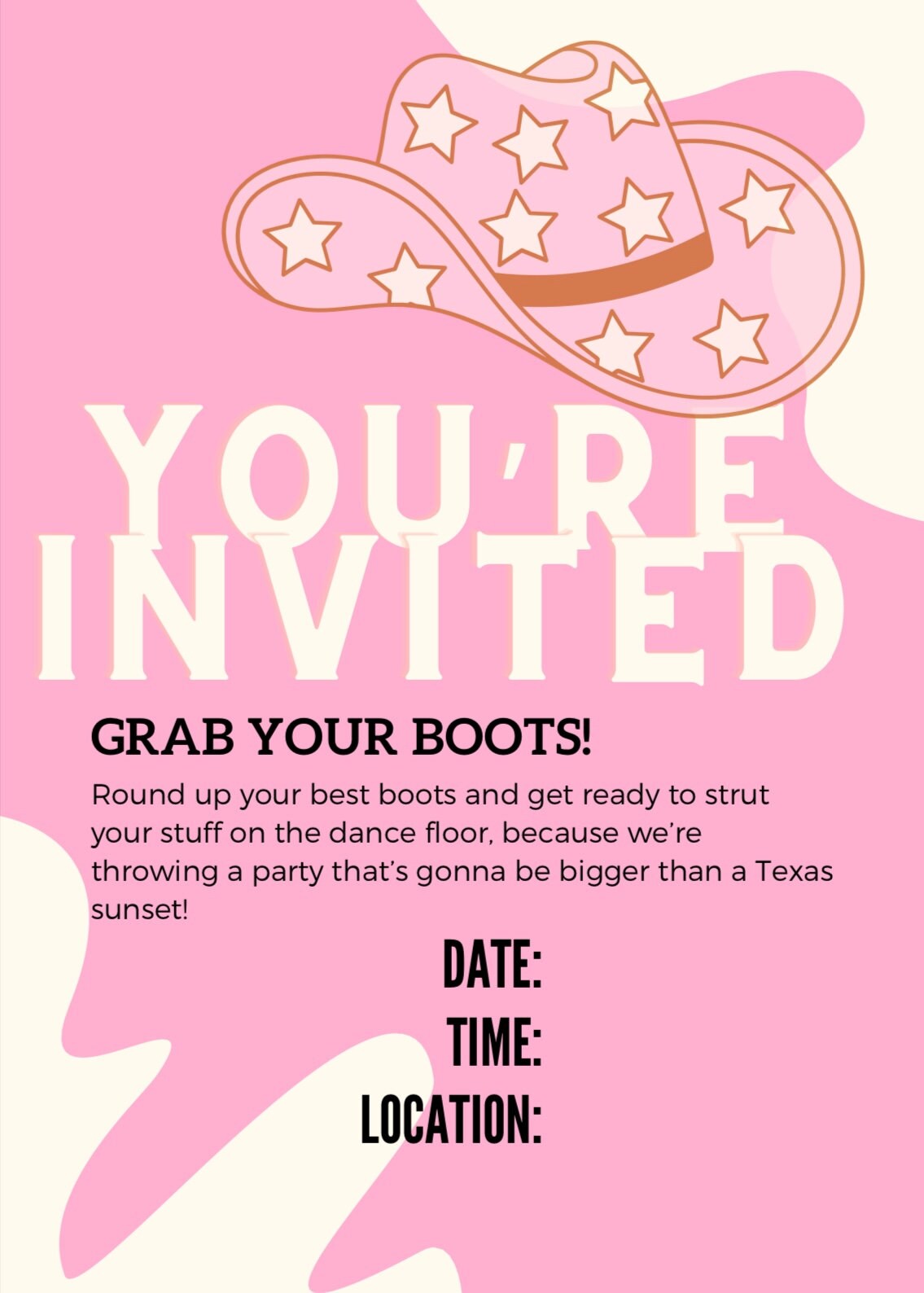 Cowgirl Disco Party Invitation - Etsy