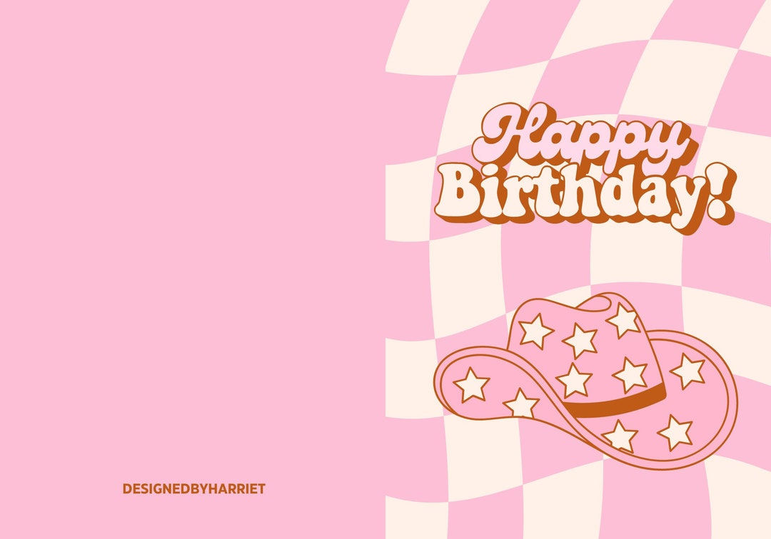 Cowgirl Disco Birthday Card - Etsy