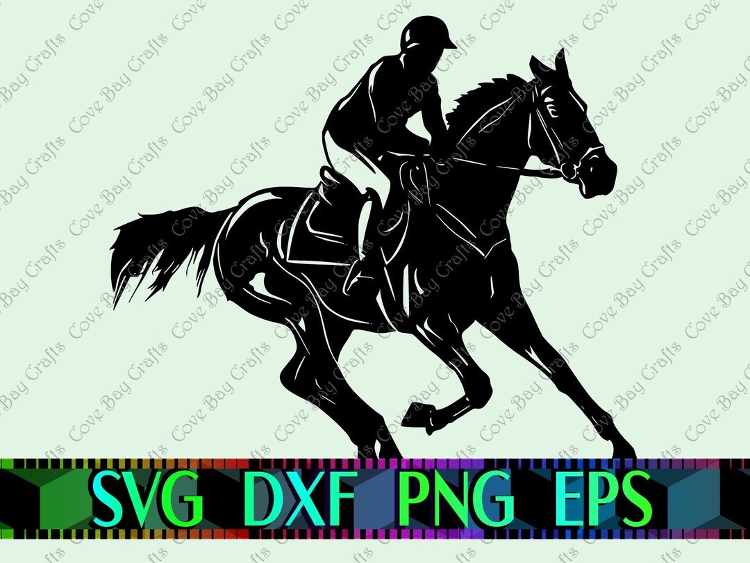 Horse and Rider SVG DXF EPS Png Download, Printable, Editable Vector ...
