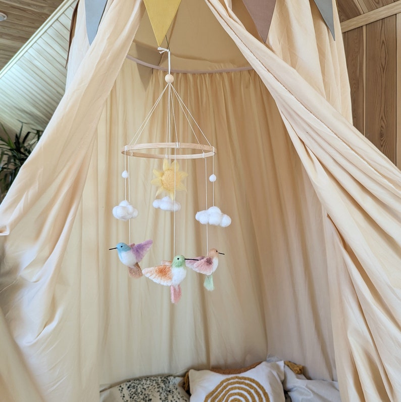 Rainbow Baby Mobile, Sun Baby Mobile, Hummingbirds Mobile, Bird Baby ...