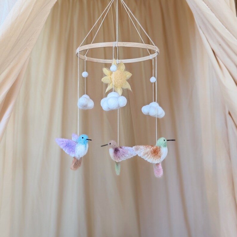 Rainbow Baby Mobile, Sun Baby Mobile, Hummingbirds Mobile, Bird Baby ...