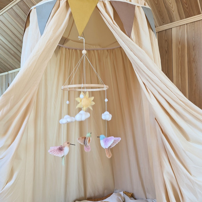 Rainbow Baby Mobile, Sun Baby Mobile, Hummingbirds Mobile, Bird Baby ...