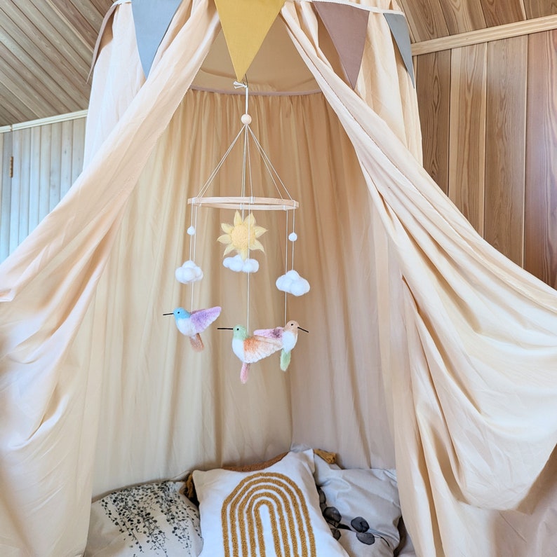 Rainbow Baby Mobile, Sun Baby Mobile, Hummingbirds Mobile, Bird Baby ...