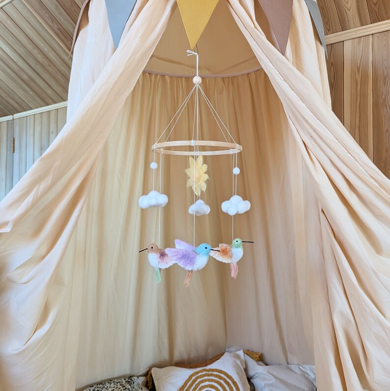 Rainbow Baby Mobile, Sun Baby Mobile, Hummingbirds Mobile, Bird Baby ...
