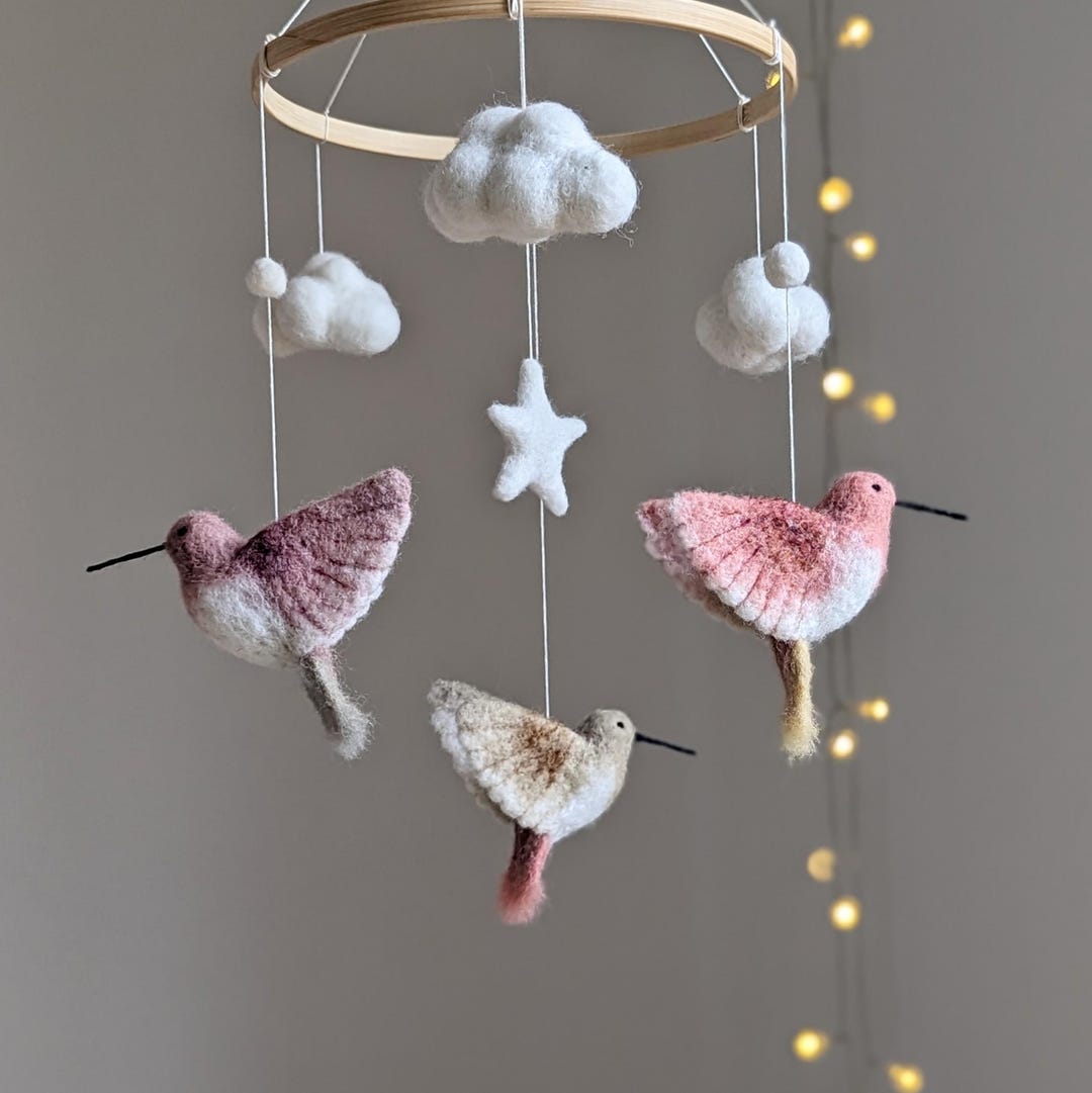 Birds Baby Mobile, Cloud Nursery Mobile, Clouds Baby Mobile, Crib ...