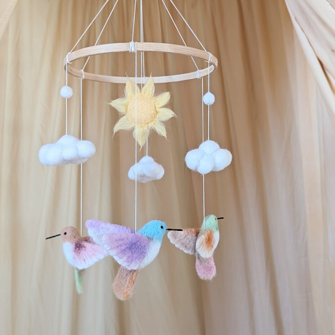 Rainbow Baby Mobile, Sun Baby Mobile, Hummingbirds Mobile, Bird Baby ...