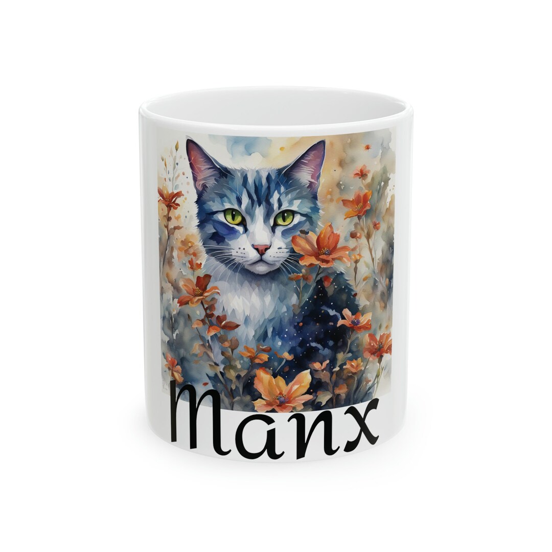 Manx Cat Mug Cat Themed Gifts Funny Cat Mug Ceramic Coffee Mug Birthday ...