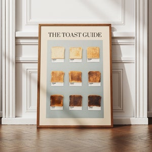 Toast Guide Digital Poster for the Kitchen, Food Wall Art, Kitchen ...