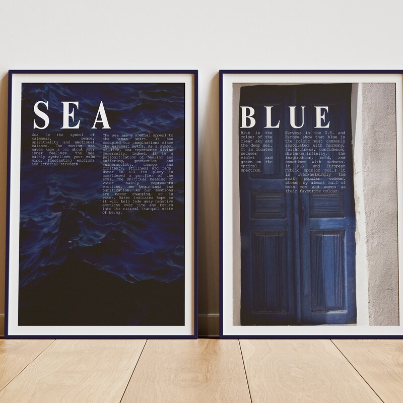 Navy Blue Coastal Wall Art - Etsy