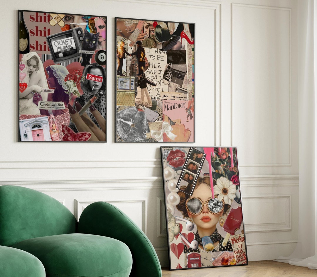 4 Pinterest Shuffle Collage Poster, Moodboard Print, Visual Board, Fashion Shuffle, Vogue Poster ...