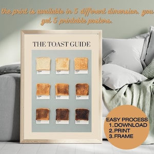 Toast Guide Digital Poster for the Kitchen, Food Wall Art, Kitchen ...