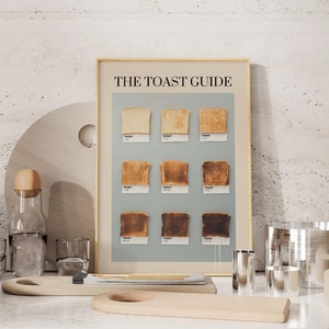 Toast Guide Kitchen Print, Funny Kitchen Wall Art, Food Poster ...