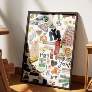 New York Poster, New York Collage Print, Moodboard, Visual Board ...