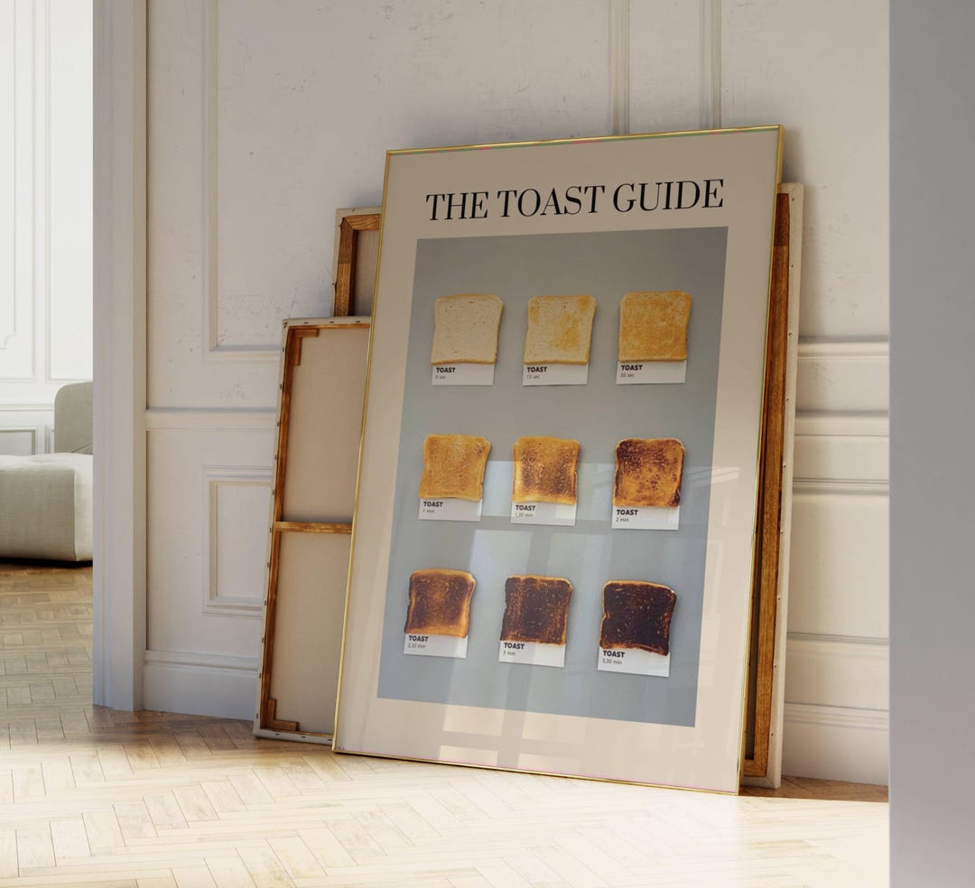 Toast Guide Kitchen Print, Funny Kitchen Wall Art, Food Poster ...
